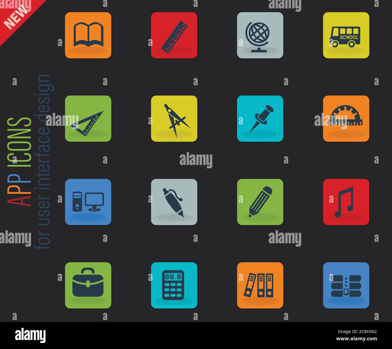 school icon set Stock Vector Image & Art - Alamy