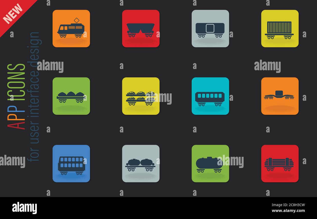 Rail-freight traffic icons Stock Vector Image & Art - Alamy