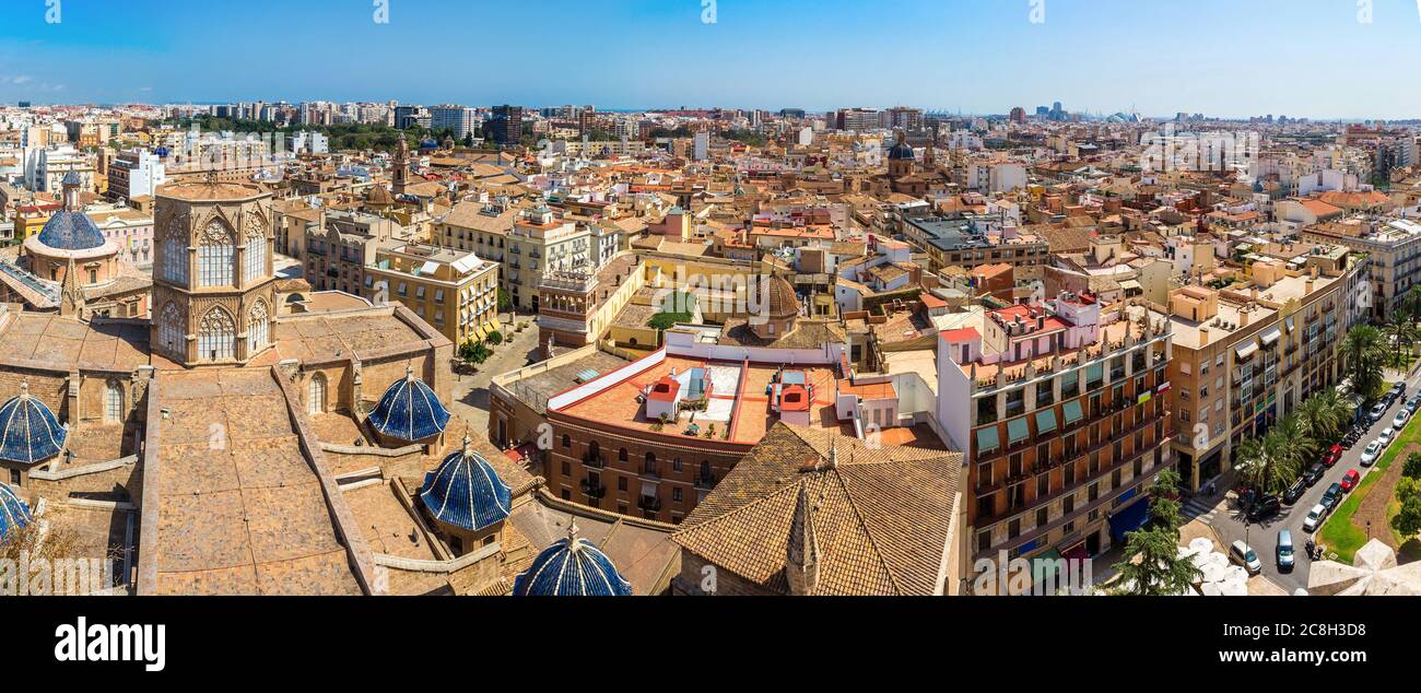 Aerial view of Valencia in a summer day, Spain Stock Photo - Alamy