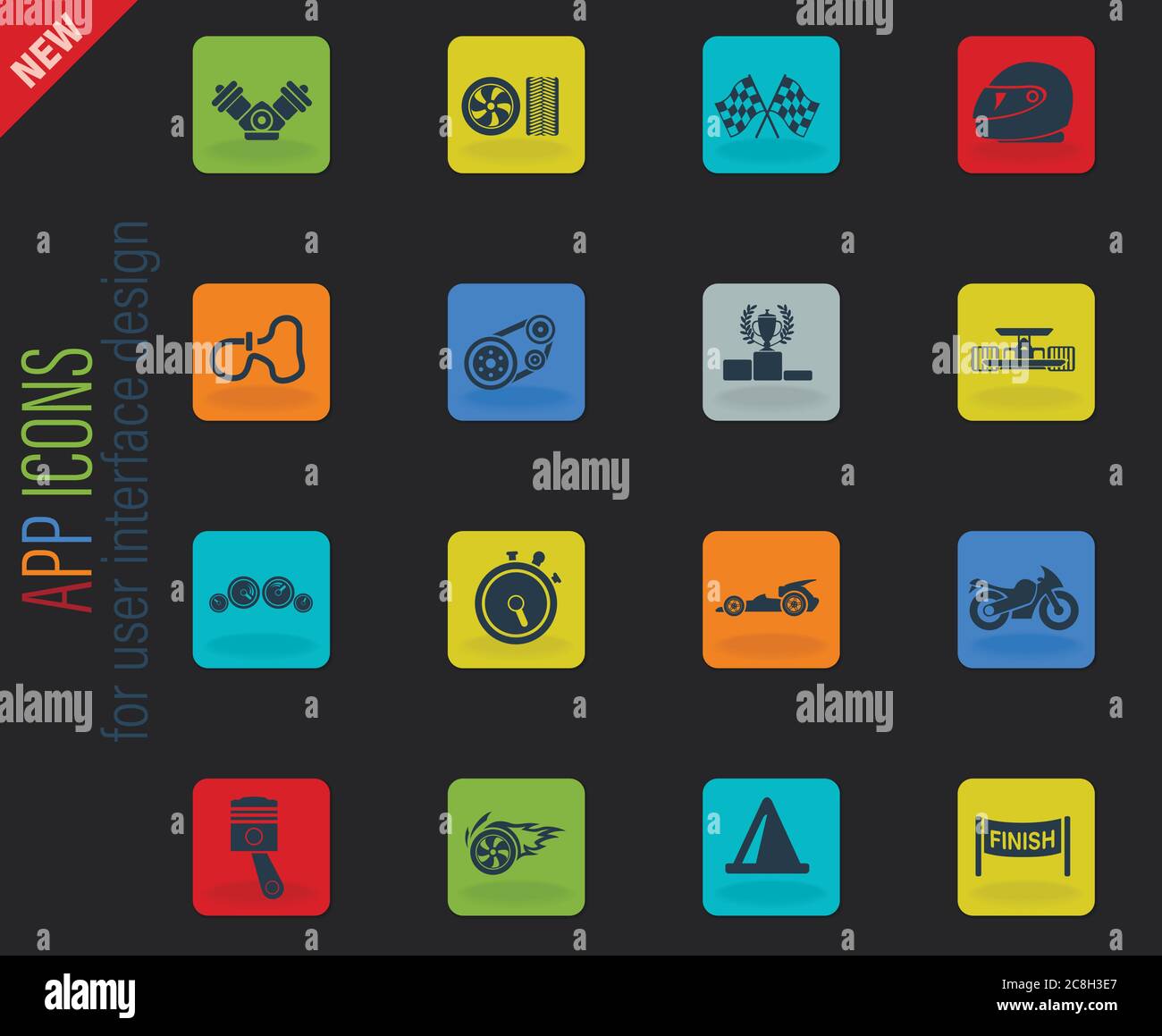 Racing icon set Stock Vector Image & Art - Alamy