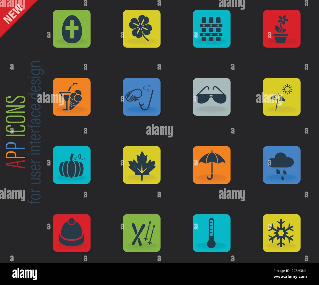 seasons icon set Stock Vector Image & Art - Alamy