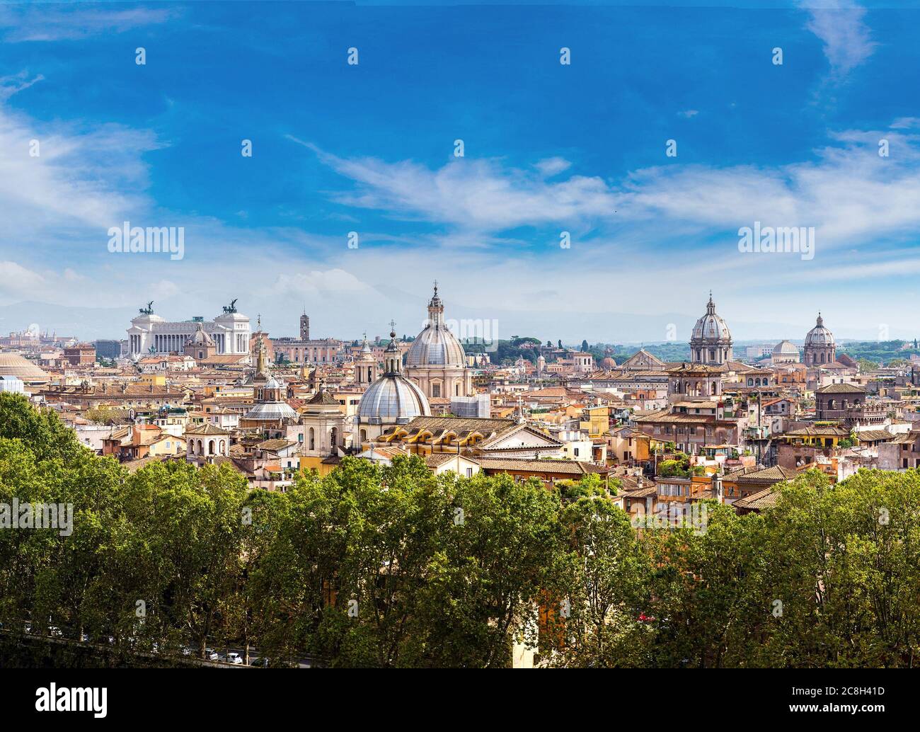 Panoramic view of historic center of Rome, Italy Stock Photo - Alamy