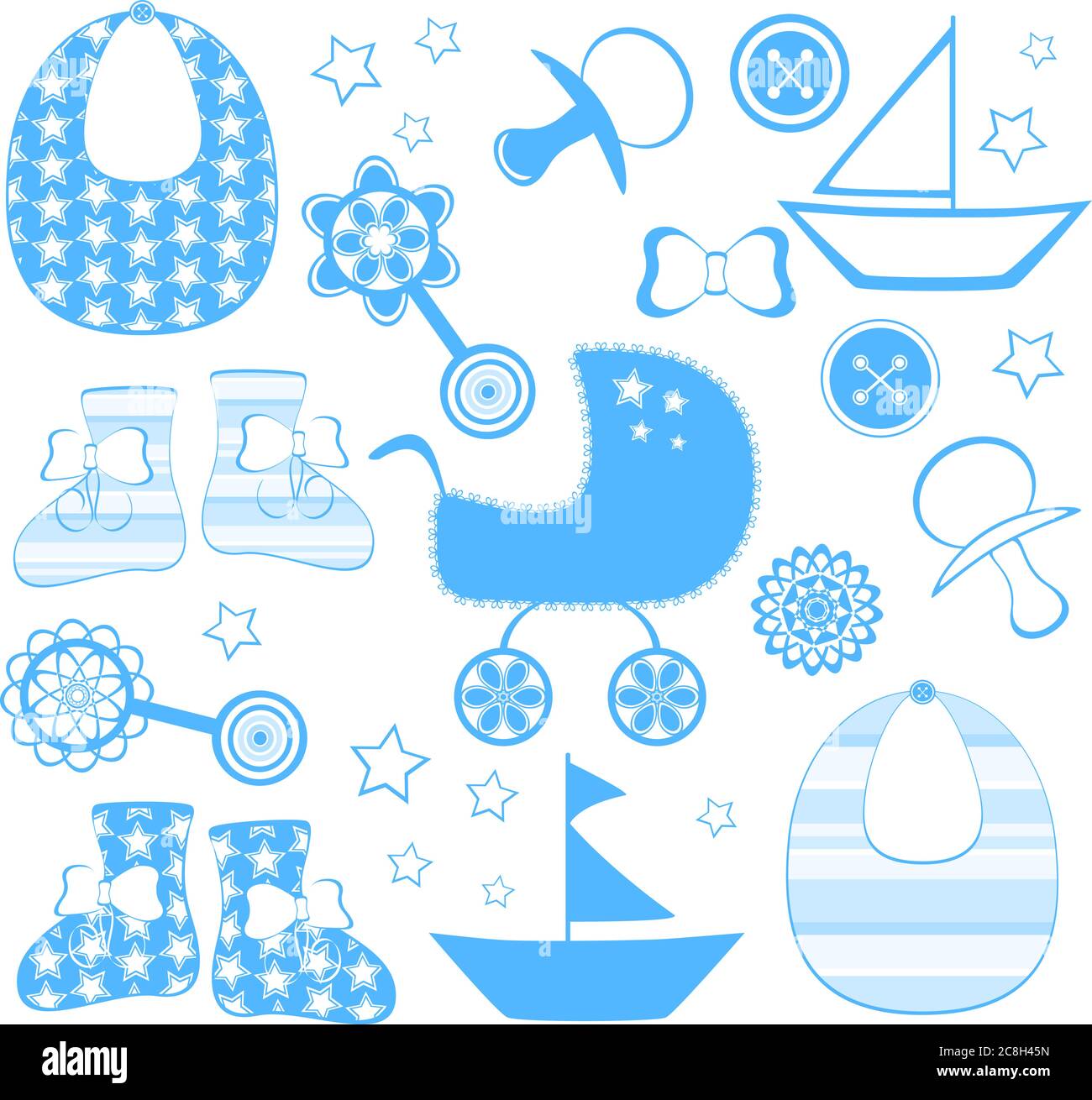 vector illustration of a boy newborn collection Stock Vector Image ...