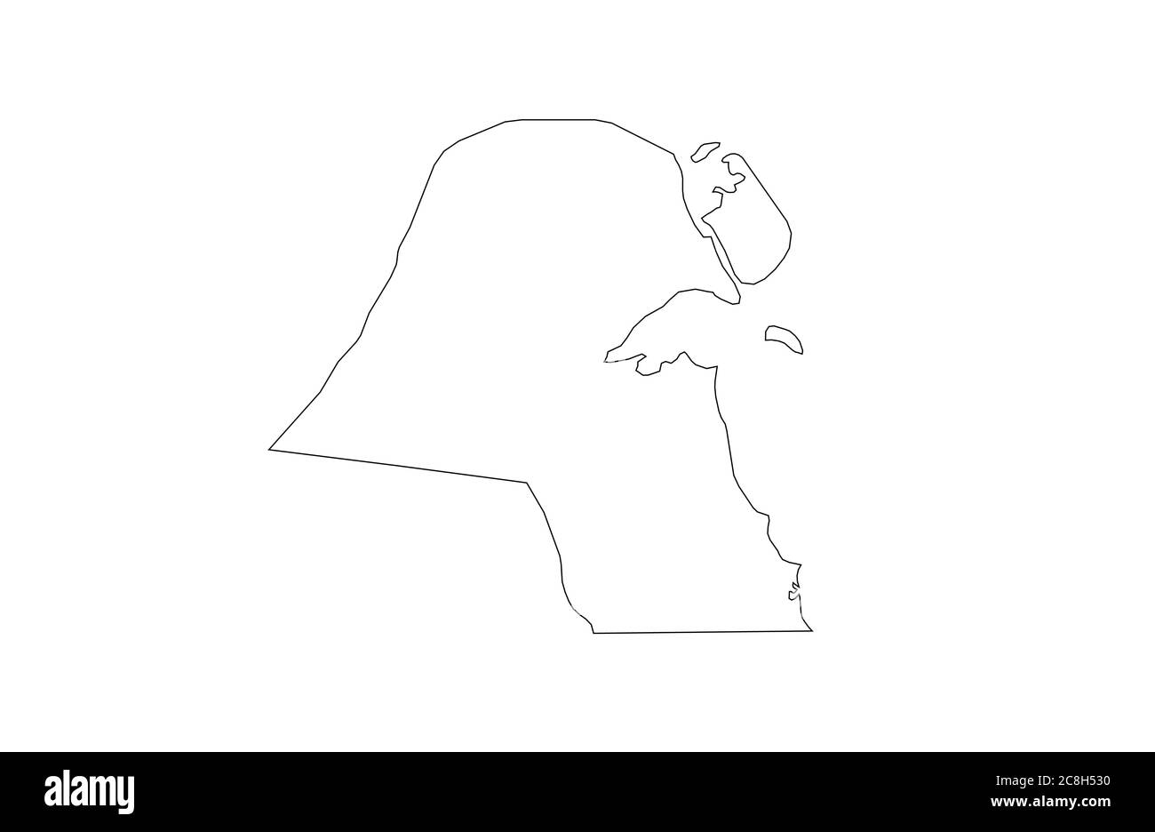 Kuwait map outline vector illustration Stock Vector Image & Art - Alamy
