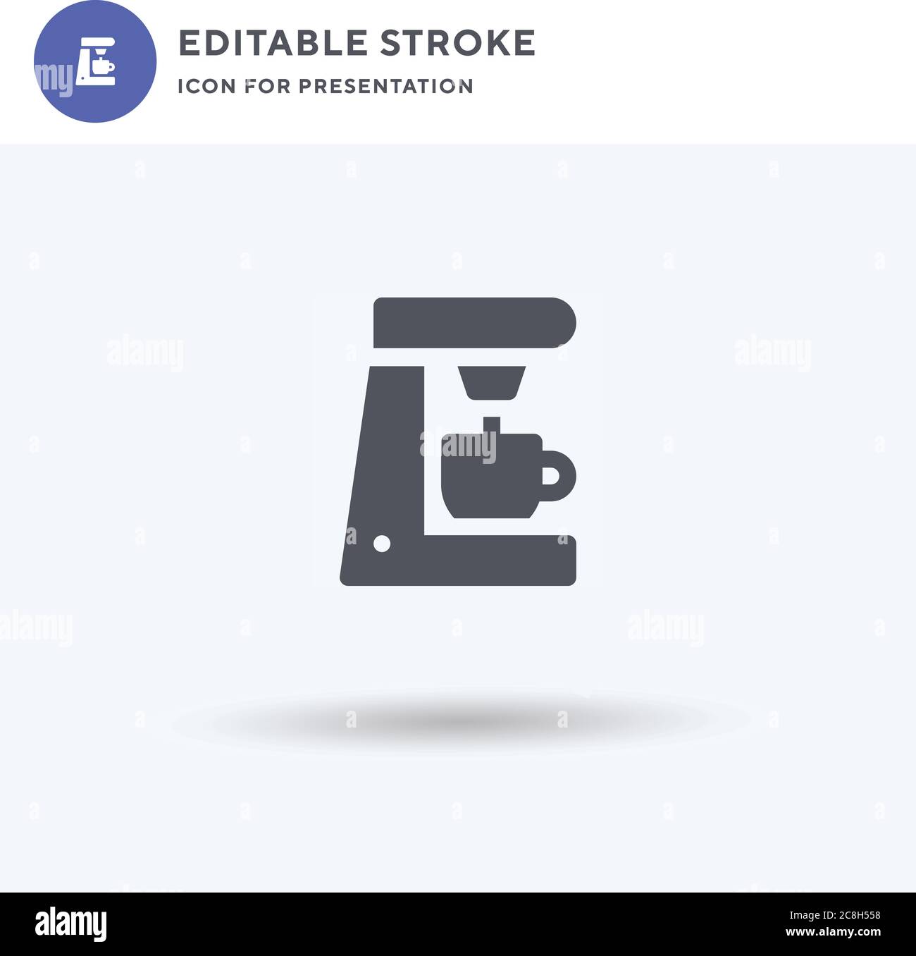 Coffee Maker icon vector, filled flat sign, solid pictogram isolated on ...