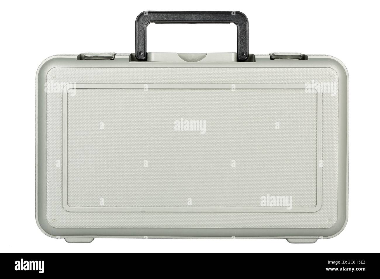 gray plastic toolbox isolated on white Stock Photo - Alamy