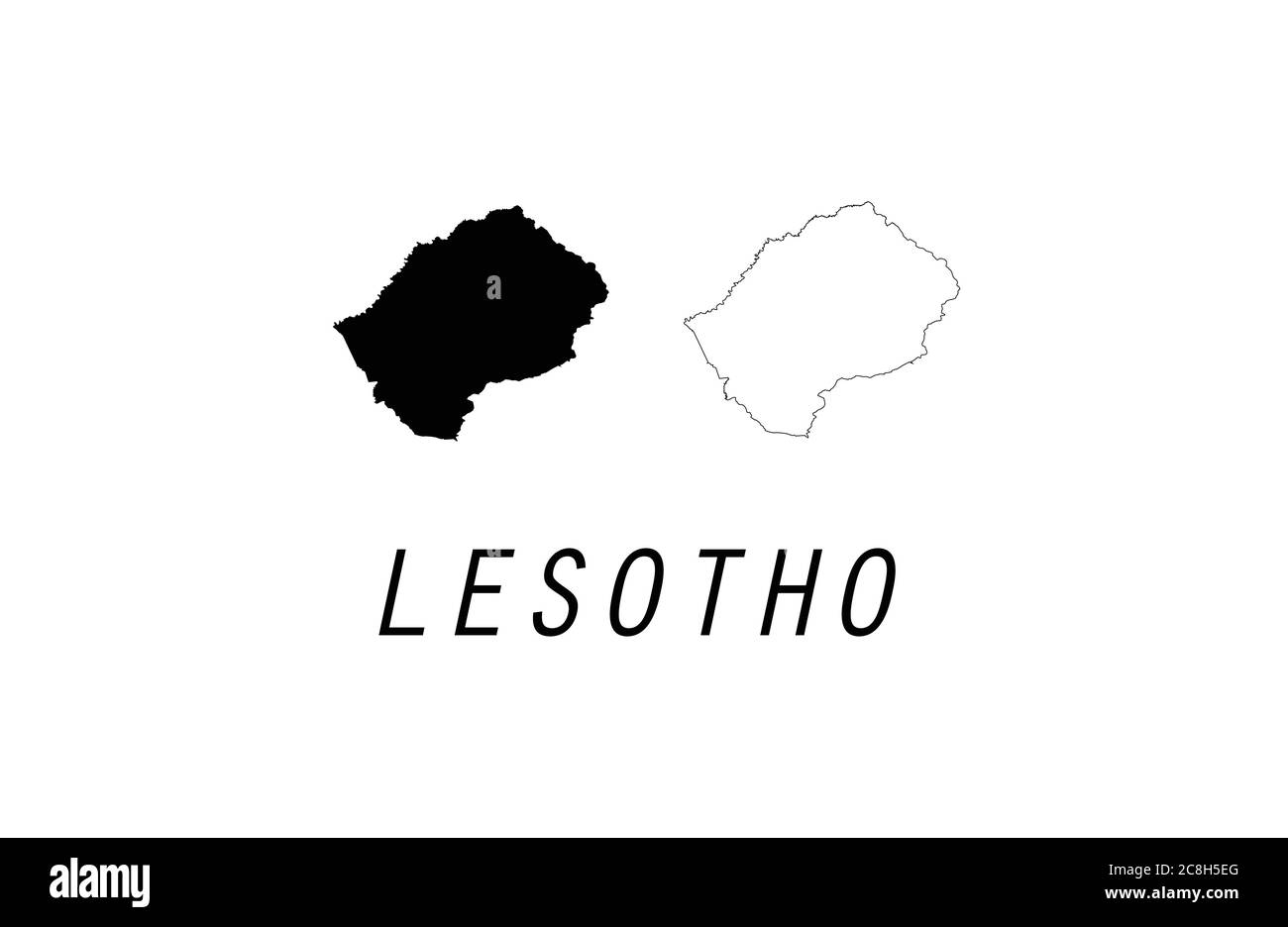 Lesotho map outline vector illustration Stock Vector Image & Art - Alamy