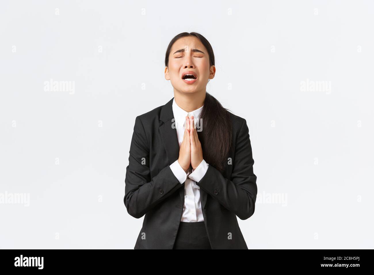 Asian female begging for money hi-res stock photography and images - Alamy