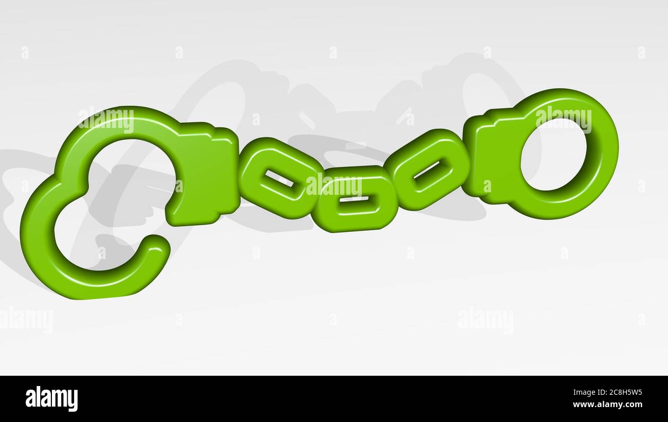 handcuffs and shackles stand with shadow. 3D illustration of metallic ...