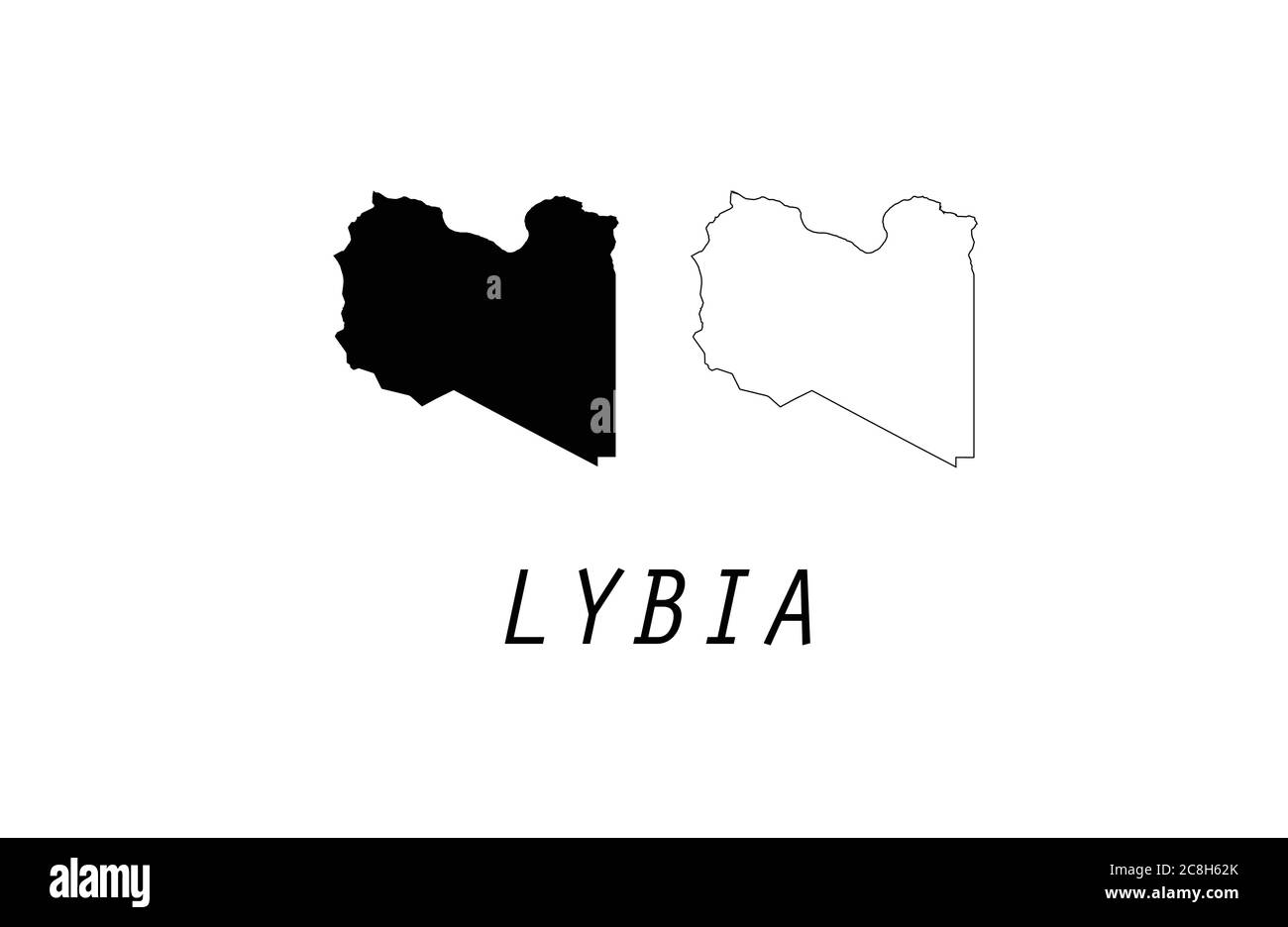 Lybia map outline vector illustration Stock Vector Image & Art - Alamy