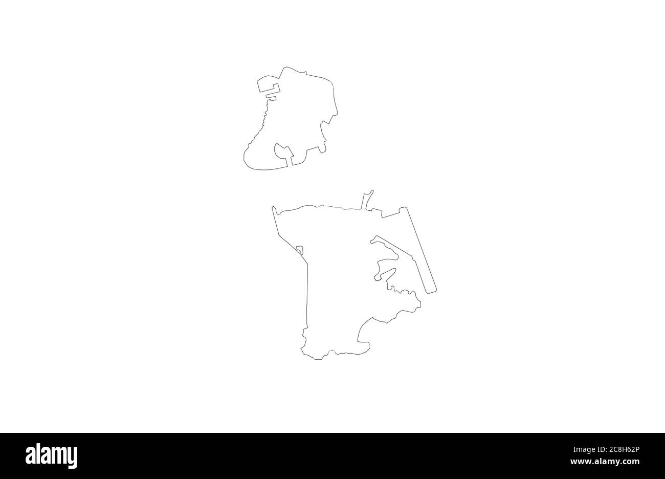 Macau map outline vector illustration Stock Vector Image & Art - Alamy