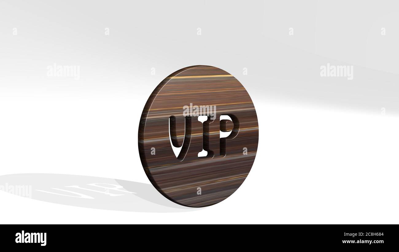 vip circle casting shadow with two lights. 3D illustration of metallic ...