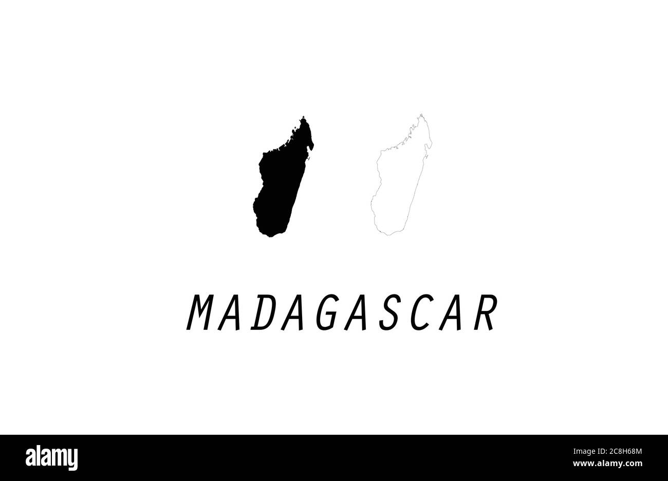 Madagascar map outline vector illustratoin Stock Vector Image & Art - Alamy