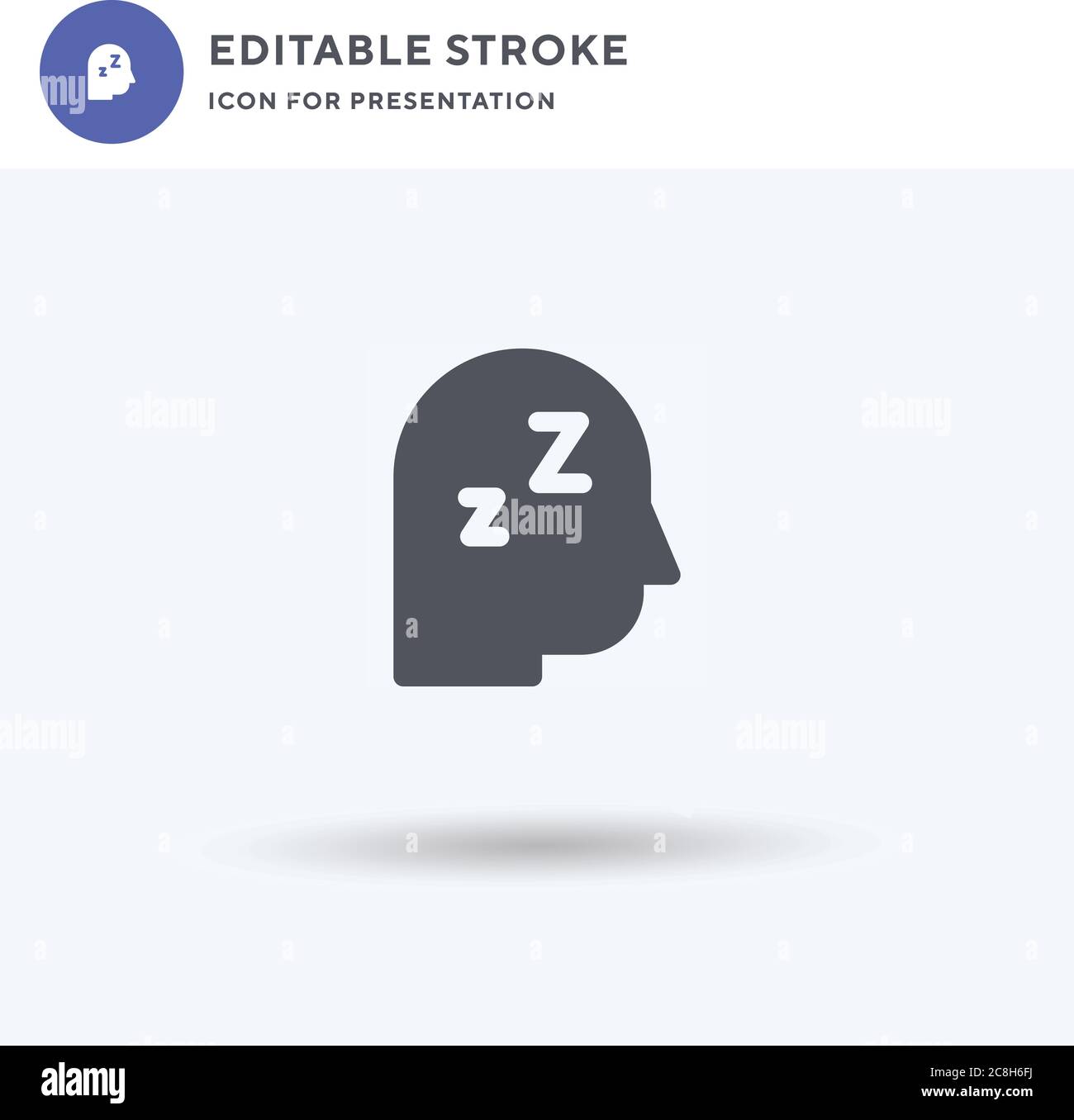 Sleeping icon vector, filled flat sign, solid pictogram isolated on ...