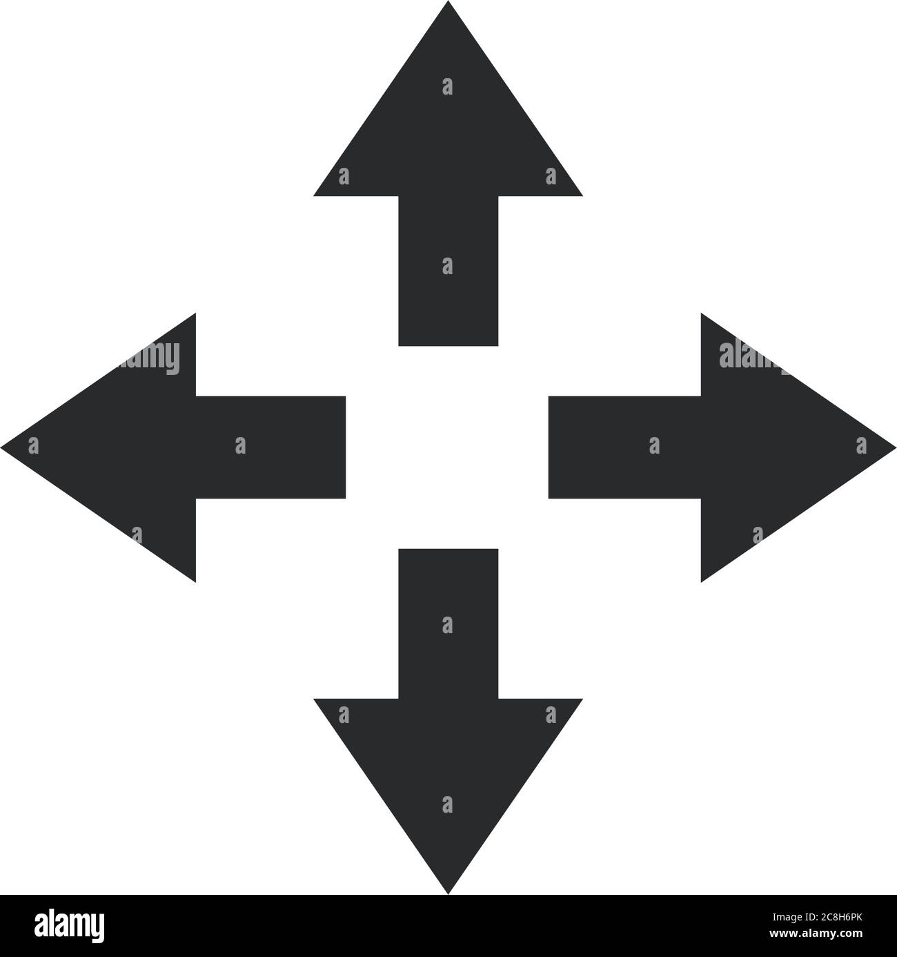 arrows icon of elements in various directions silhouette style vector ...