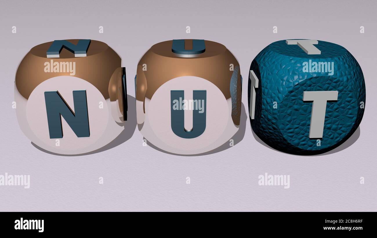 nut combined by dice letters and color crossing for the related ...