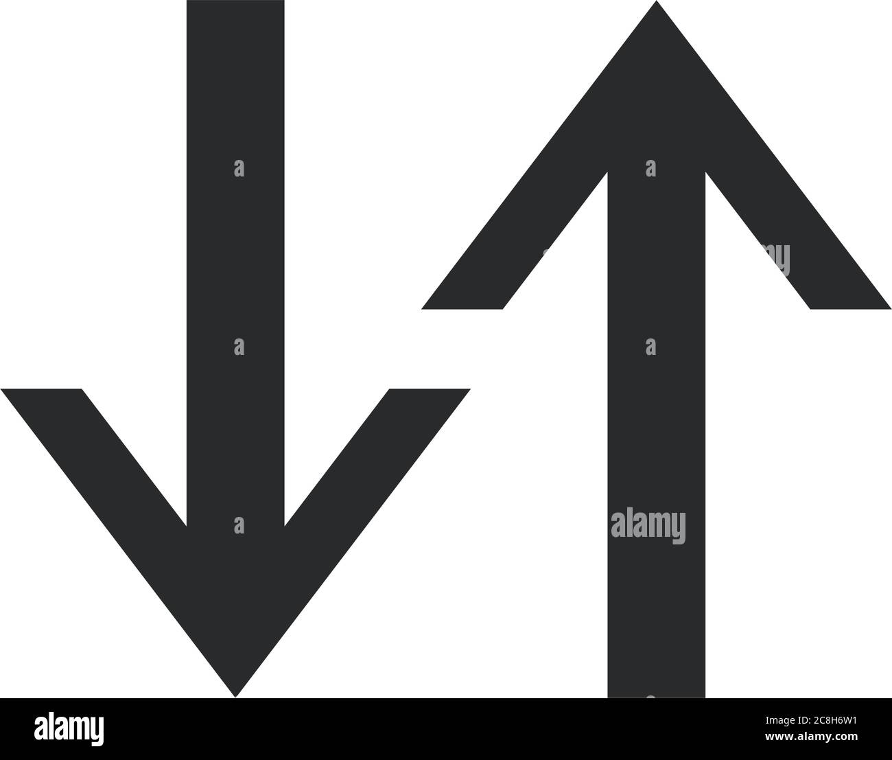 arrow direction related icon, arrows point two sides silhouette style ...
