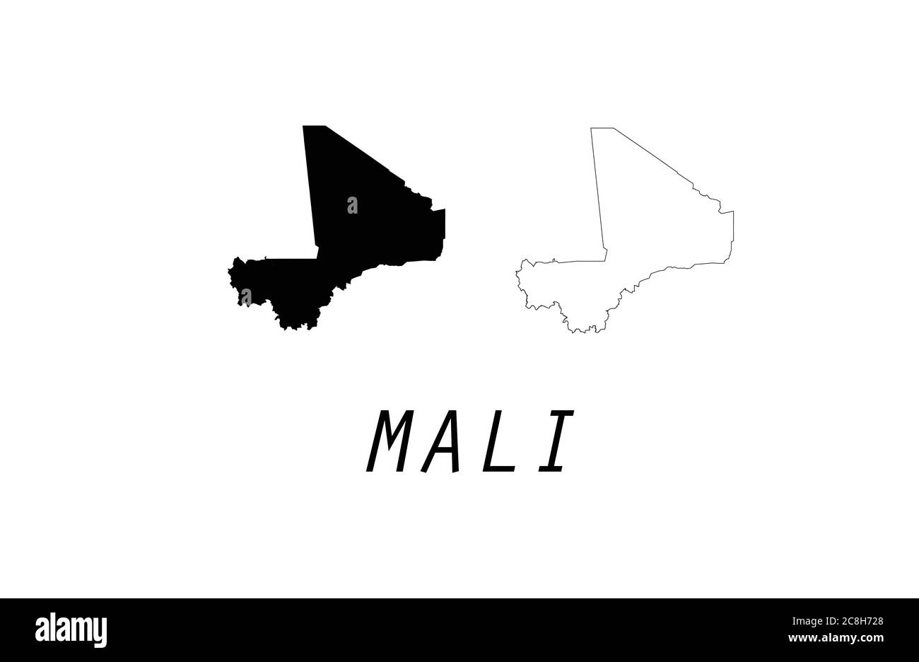 Mali map outline vector illustration Stock Vector Image & Art - Alamy