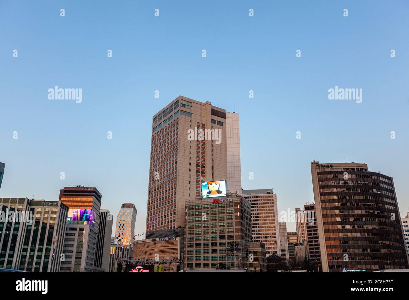 Building view from Seoul Plaza, Seoul, South Korea Stock Photo - Alamy