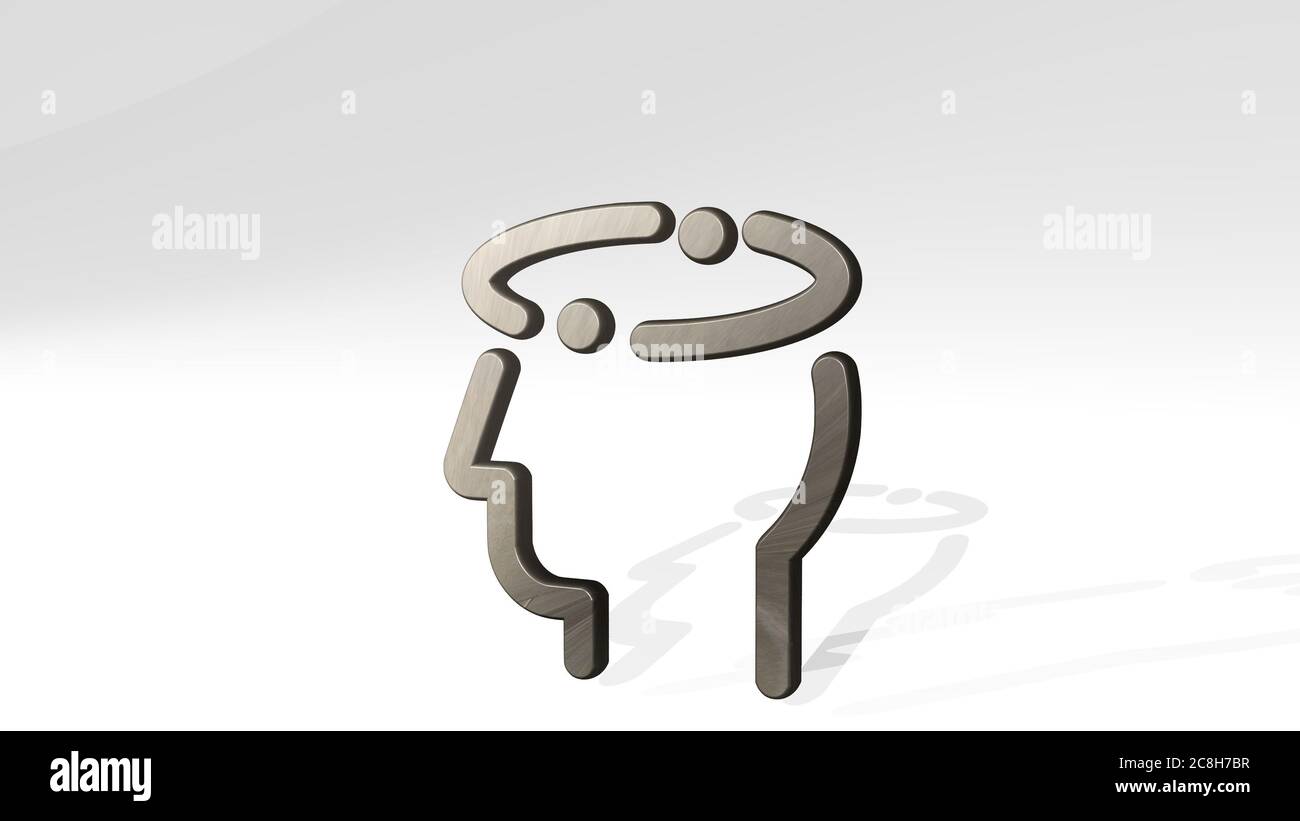 medical condition head dizziness made by 3D illustration of a shiny ...