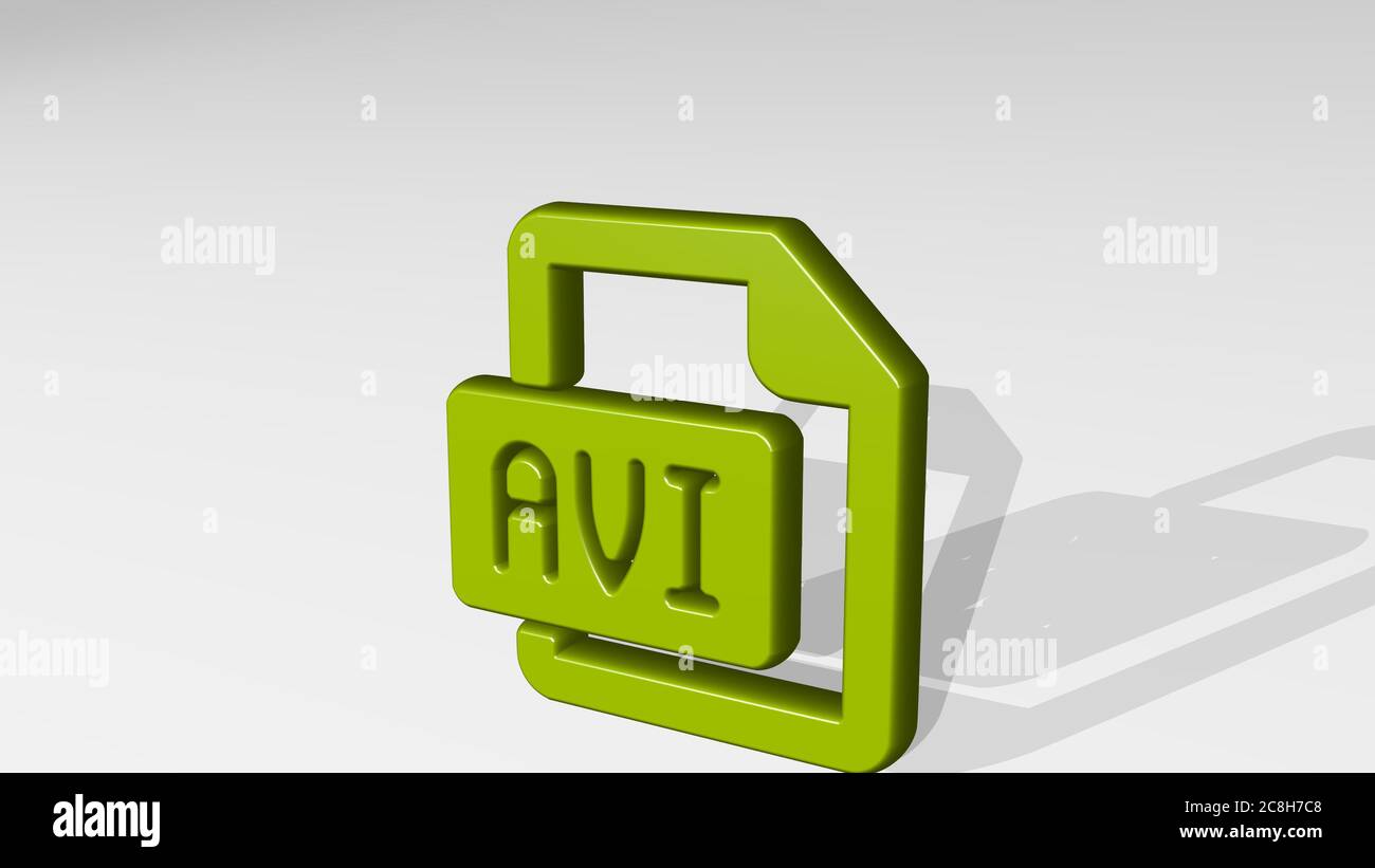 VIDEO FILE AVI made by 3D illustration of a shiny metallic sculpture ...