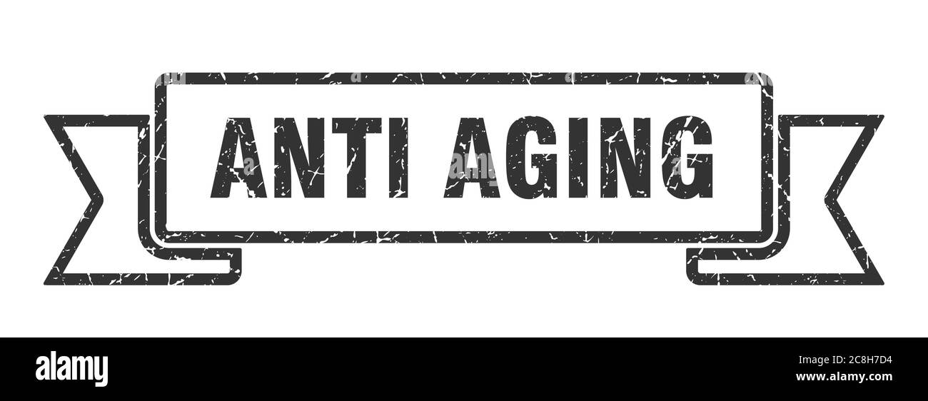 anti aging ribbon sign. anti aging vintage retro band Stock Vector ...