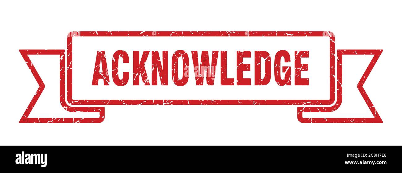 acknowledge ribbon sign. acknowledge vintage retro band Stock Vector ...