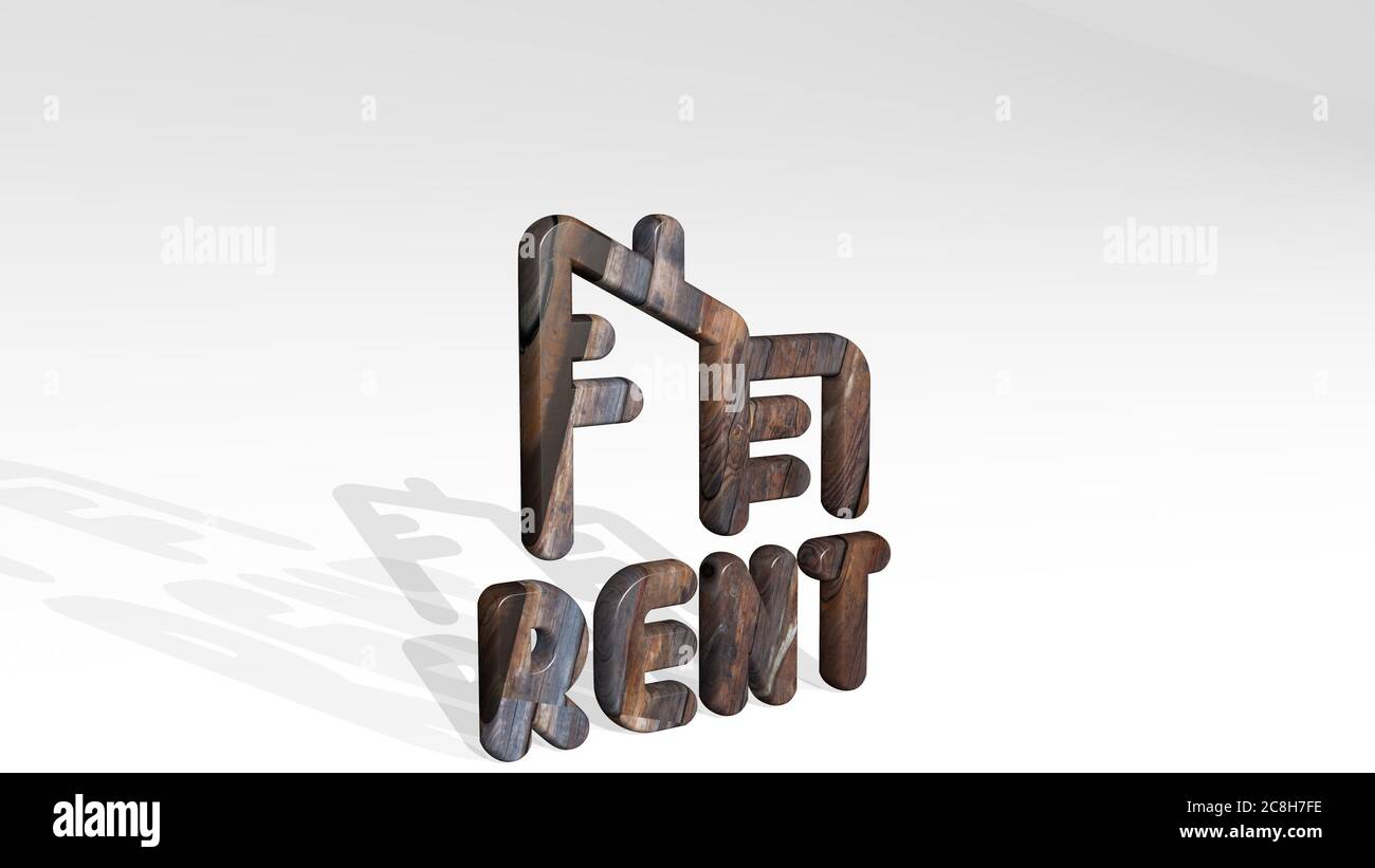 REAL ESTATE SIGN BUILDING RENT casting shadow from a perspective. A ...