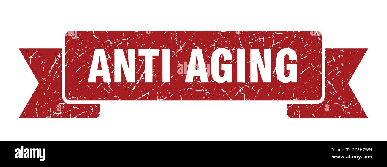 anti aging ribbon sign. anti aging vintage retro band Stock Vector ...