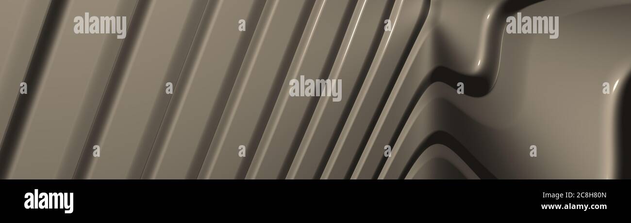 Ultra wide 3D illustration of a geometrical shape of BLANCHED ALMOND ...