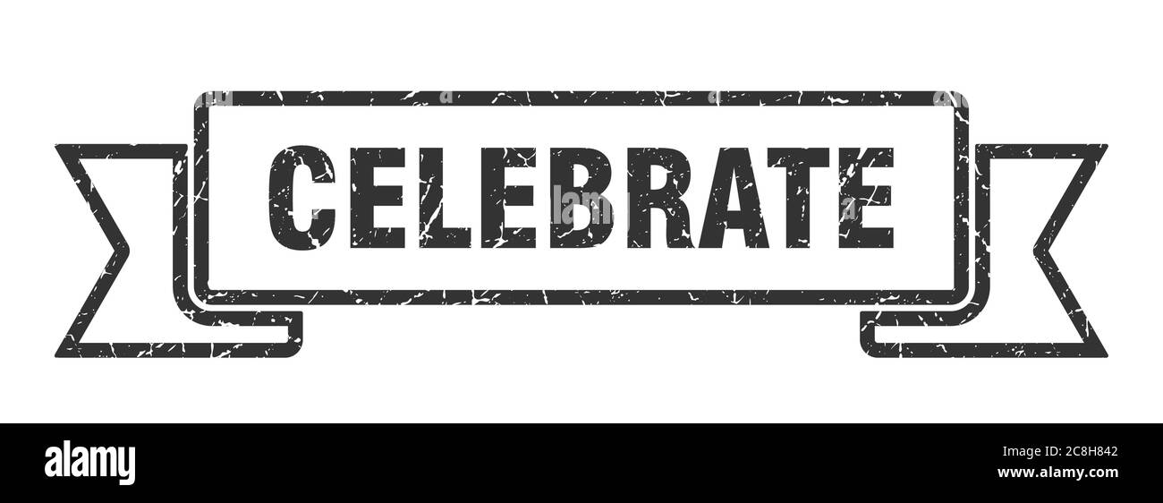 celebrate ribbon sign. celebrate vintage retro band Stock Vector Image ...