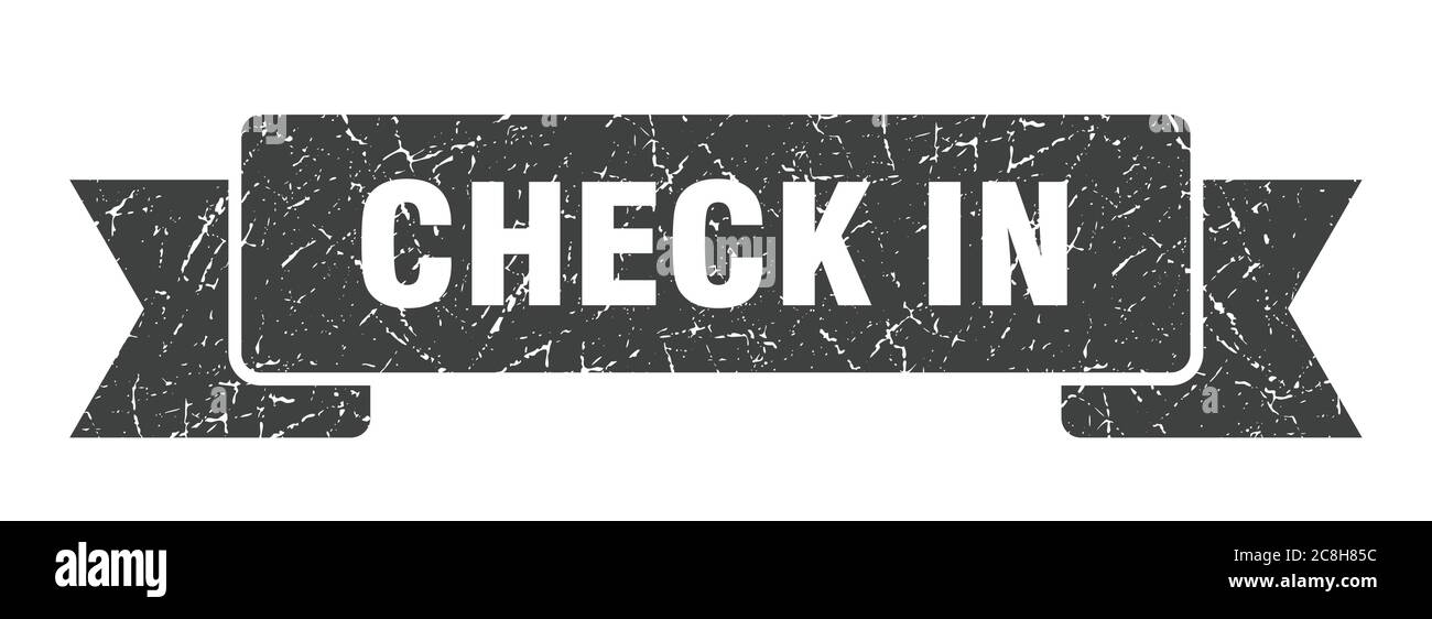 check in ribbon sign. check in vintage retro band Stock Vector Image ...