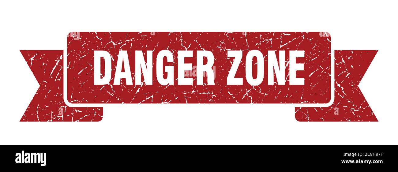 danger zone ribbon sign. danger zone vintage retro band Stock Vector ...