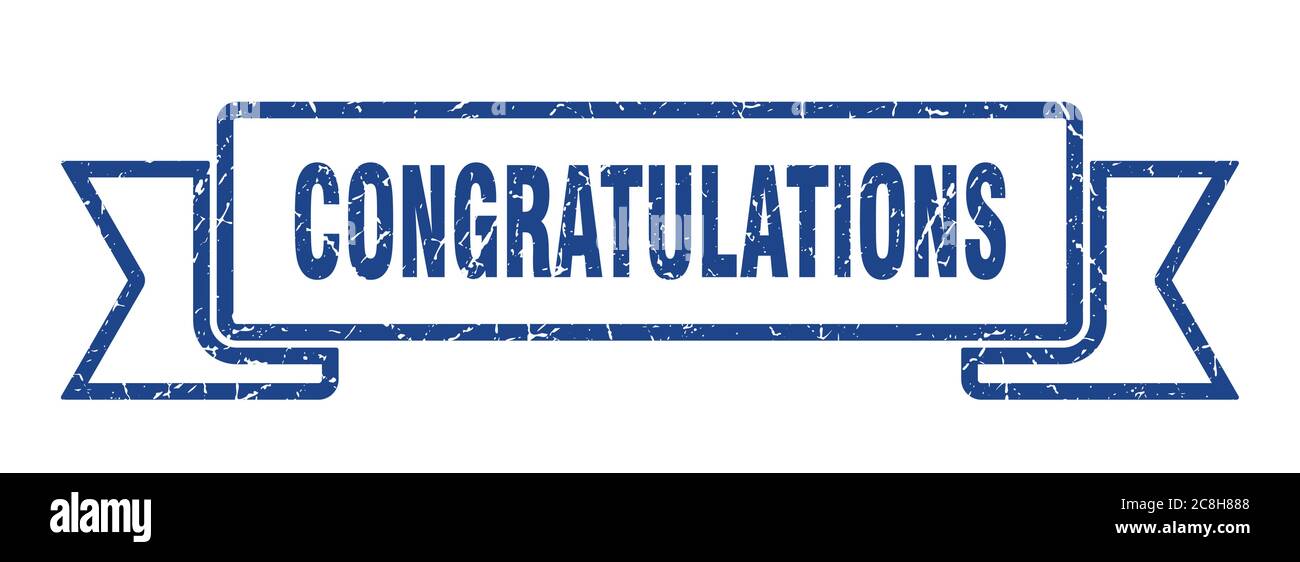 congratulations ribbon sign. congratulations vintage retro band Stock ...
