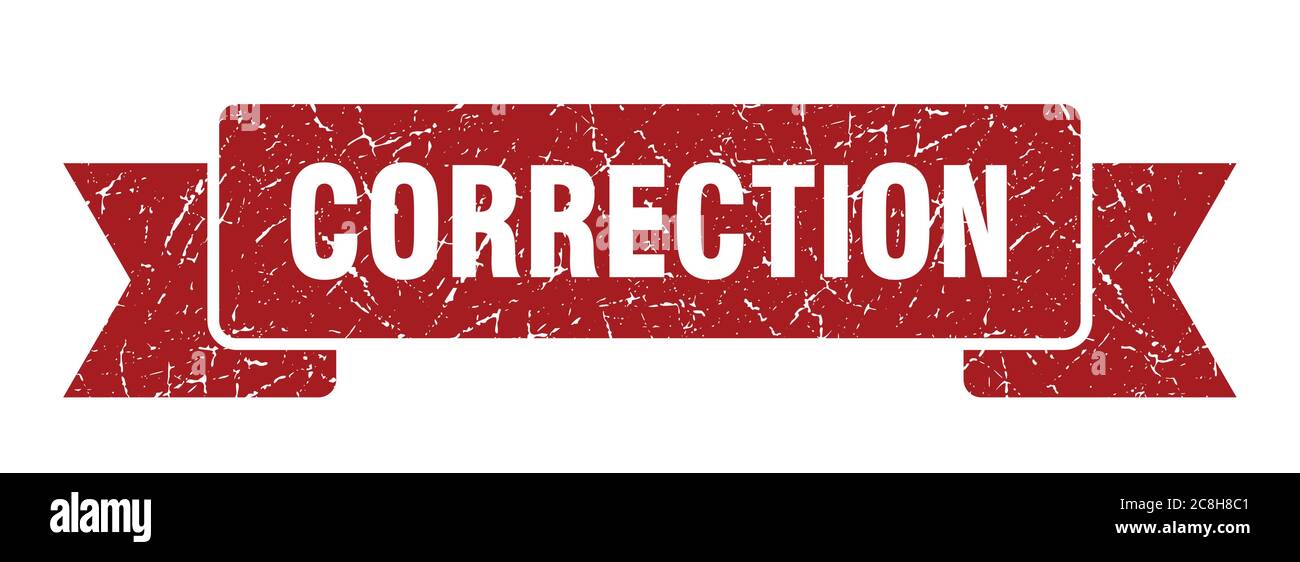 correction ribbon sign. correction vintage retro band Stock Vector ...