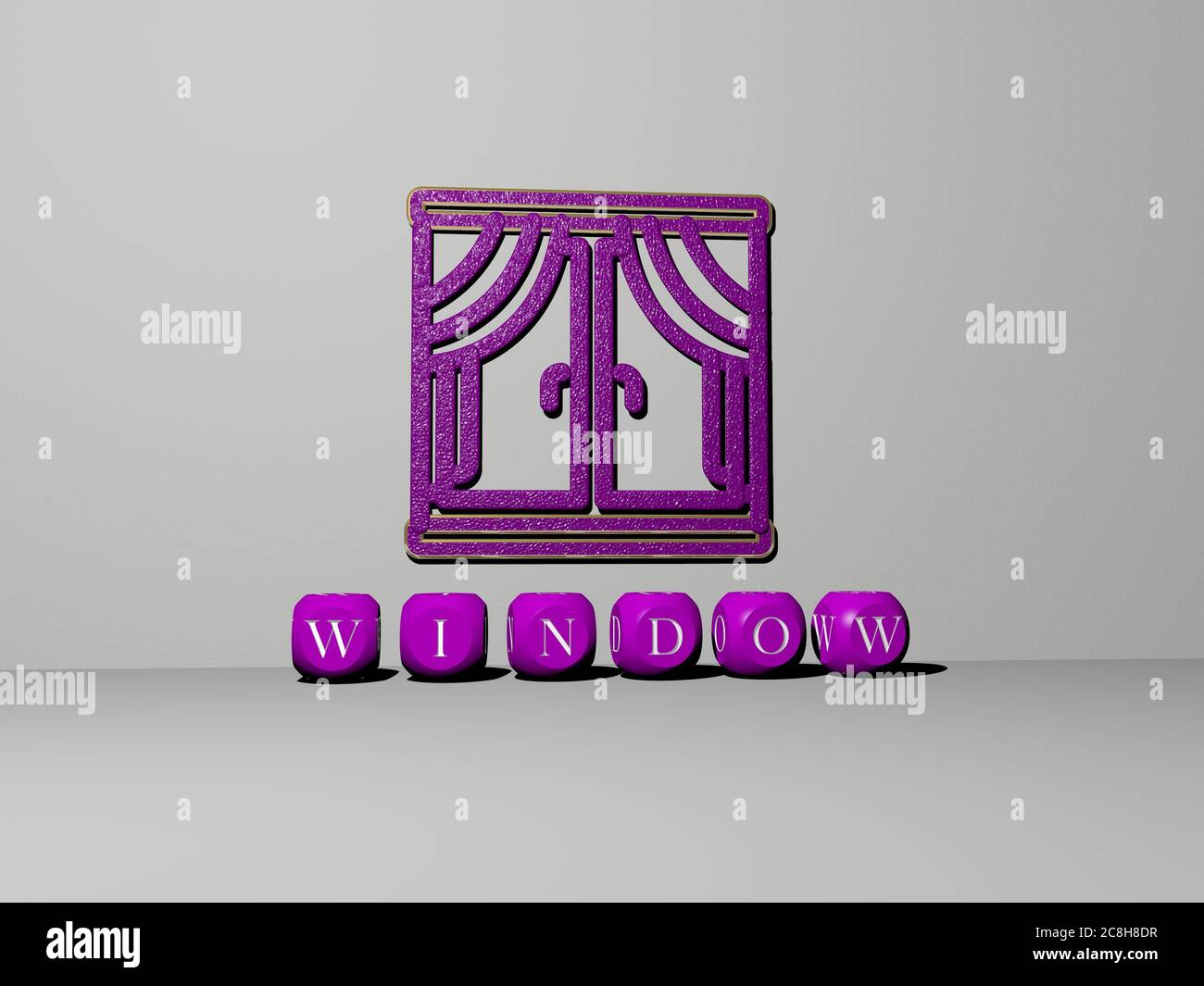 3D graphical image of window vertically along with text built by ...