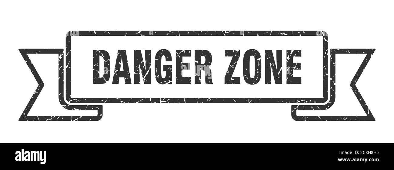 danger zone ribbon sign. danger zone vintage retro band Stock Vector ...
