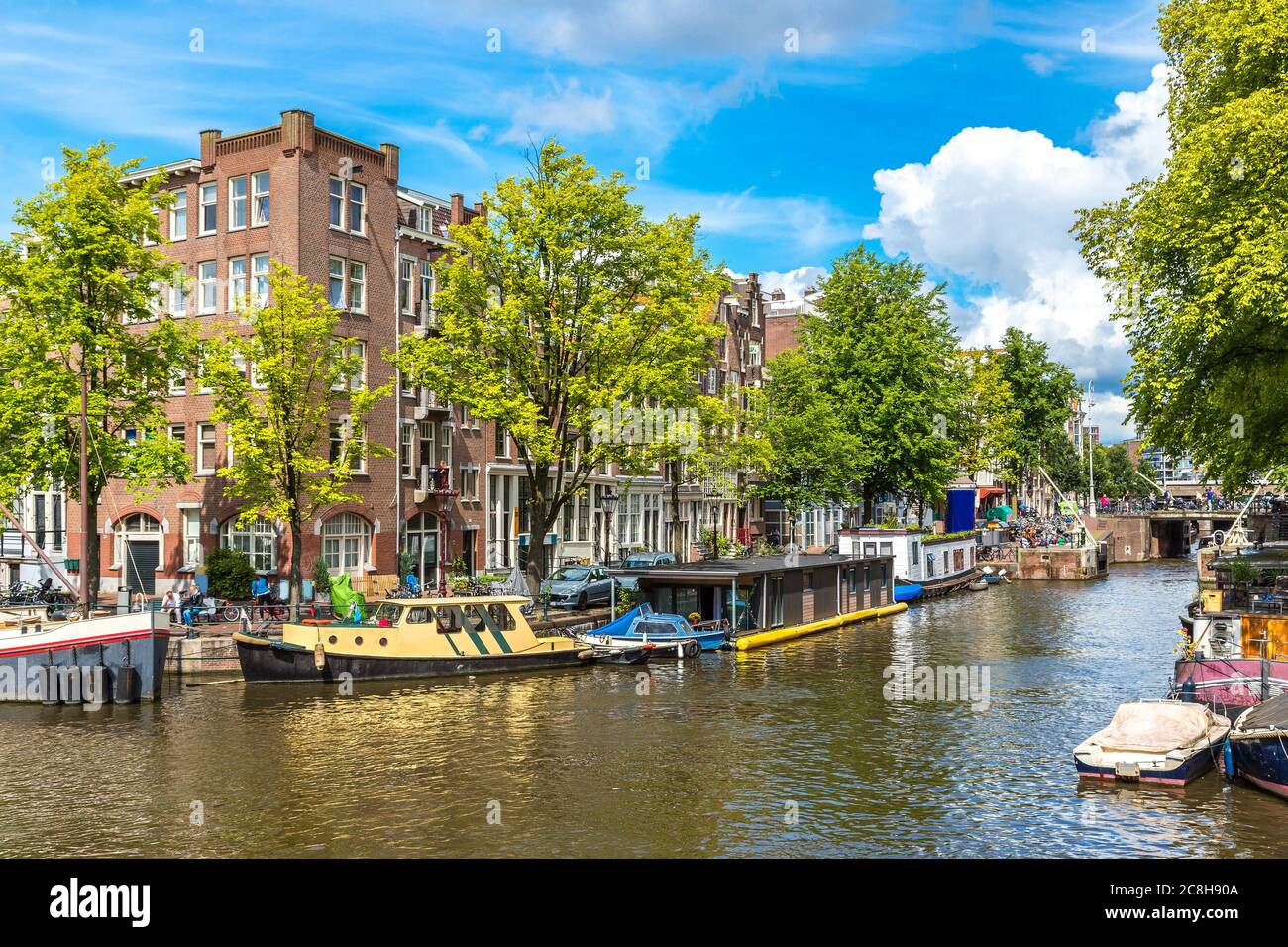 Canals of Amsterdam. Amsterdam is the capital and most populous city of the Netherlands Stock ...