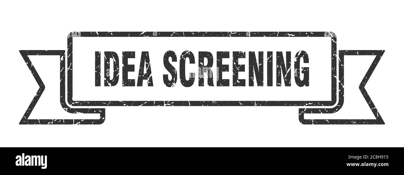 idea screening ribbon sign. idea screening vintage retro band Stock ...