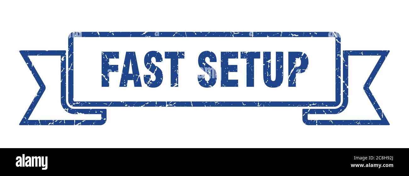 fast setup ribbon sign. fast setup vintage retro band Stock Vector ...