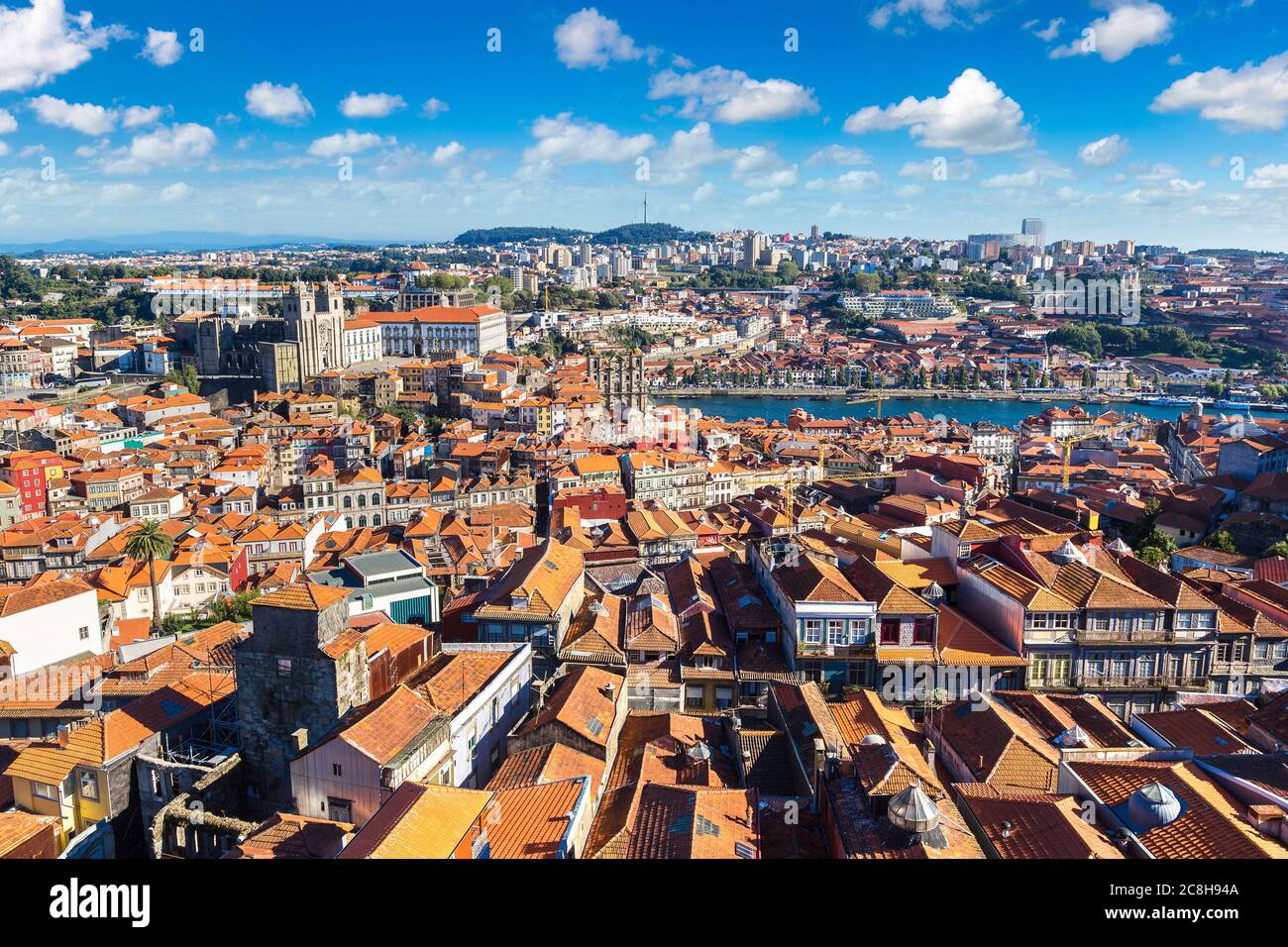 Aerial view of Porto in Portugal in a beautiful summer day Stock Photo ...