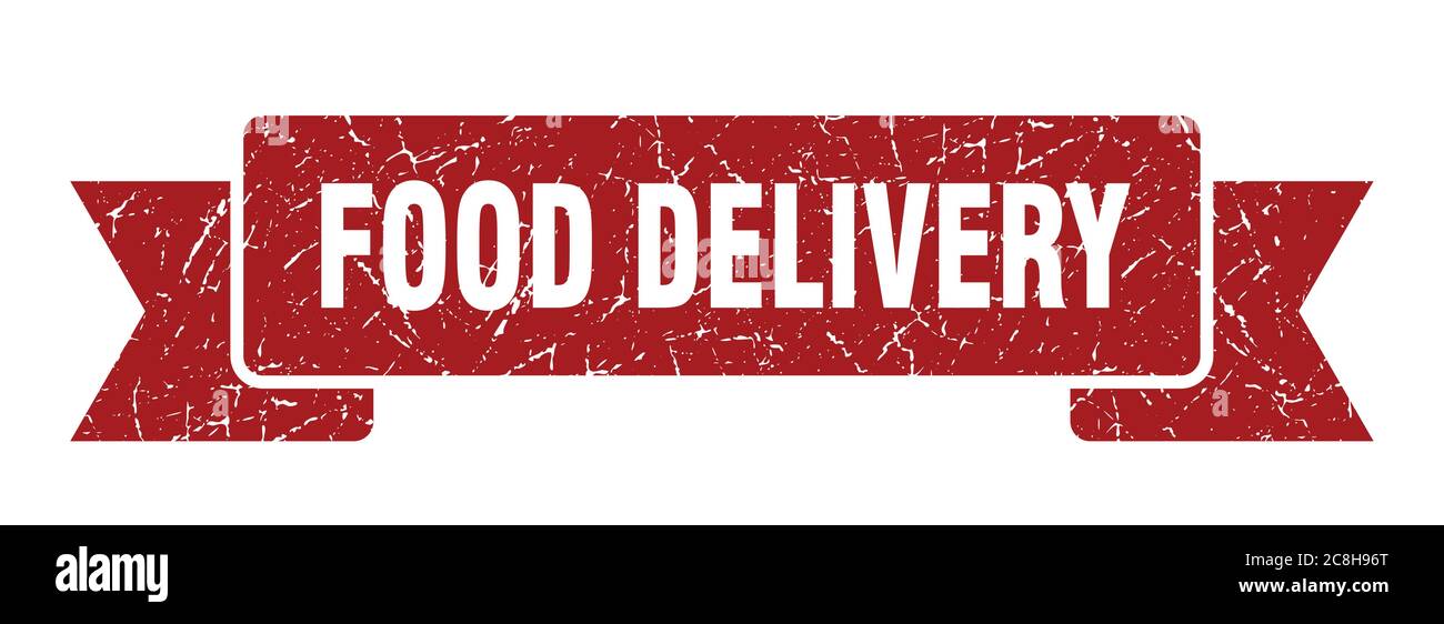 food delivery ribbon sign. food delivery vintage retro band Stock ...