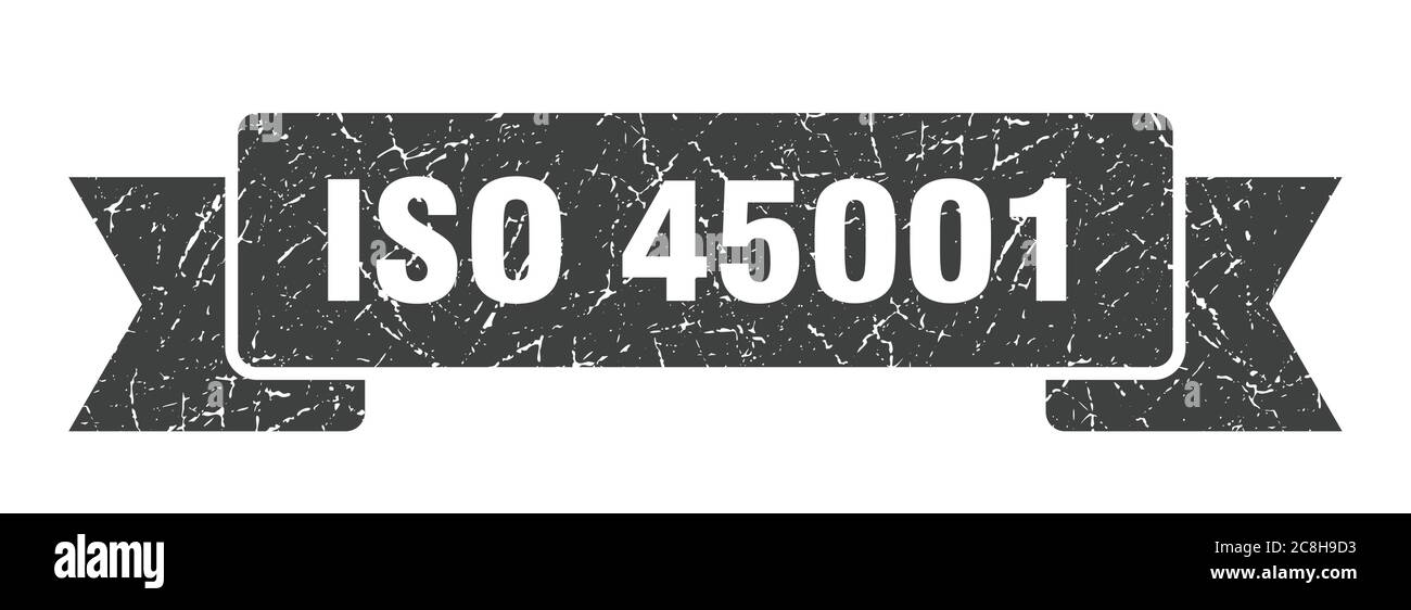 iso 45001 ribbon sign. iso 45001 vintage retro band Stock Vector Image ...
