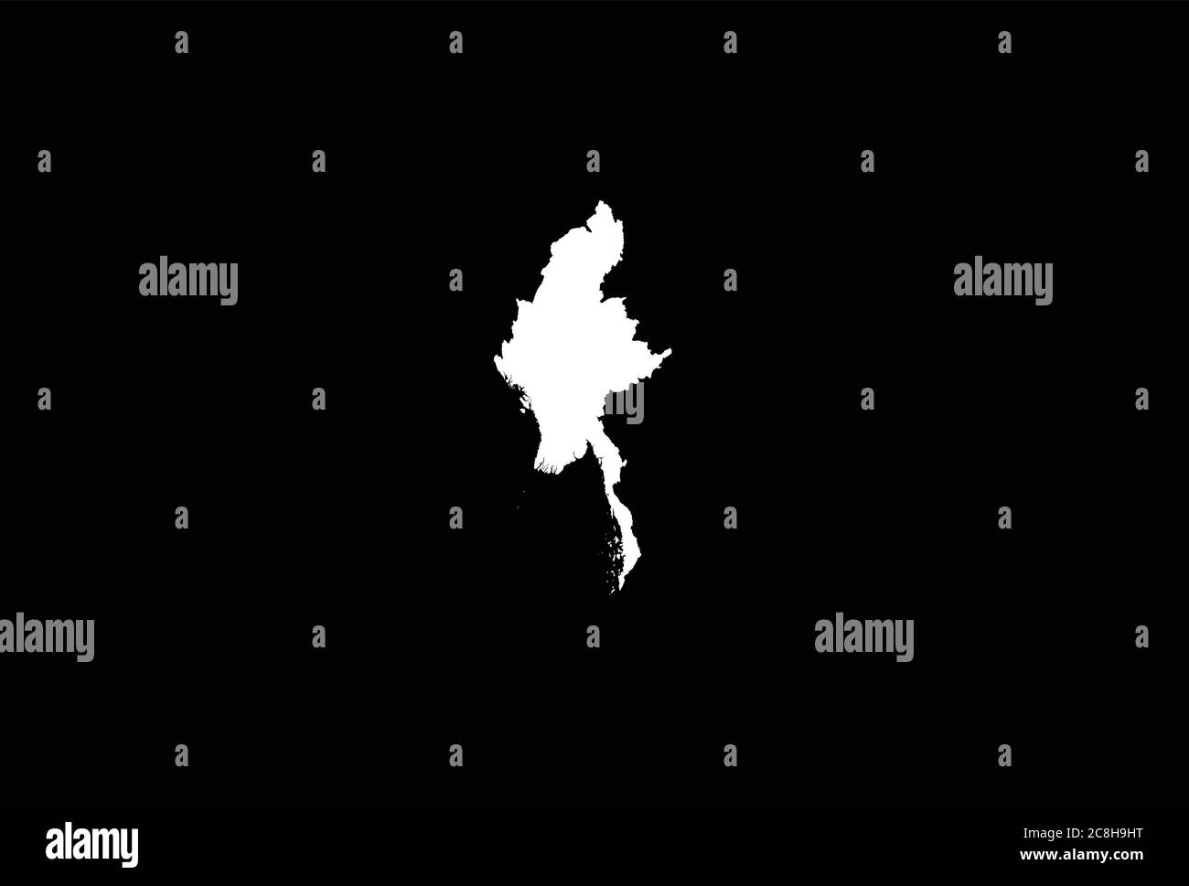 Myanmar map outline vector illustration Stock Vector Image & Art - Alamy