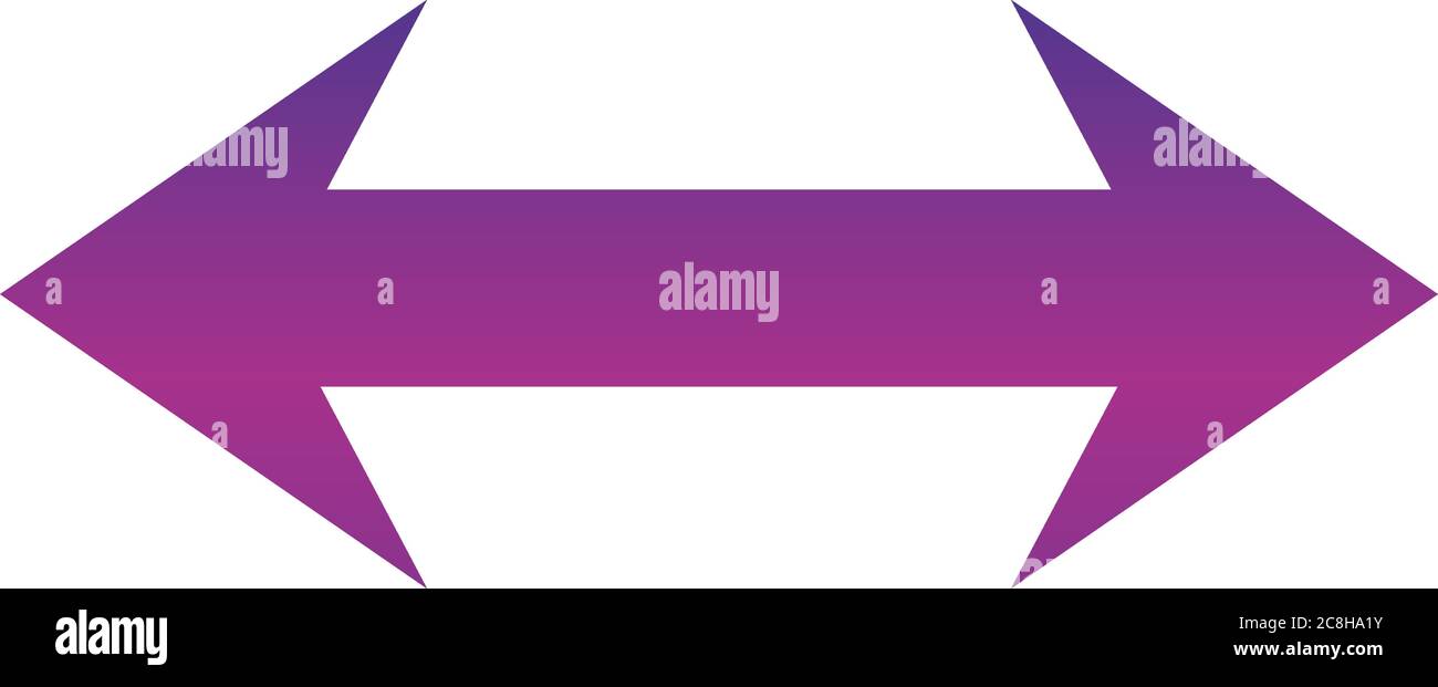 arrow direction related icon, arrows point two sides gradient style ...