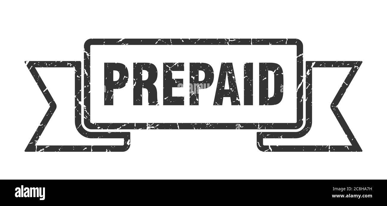 prepaid ribbon sign. prepaid vintage retro band Stock Vector Image ...