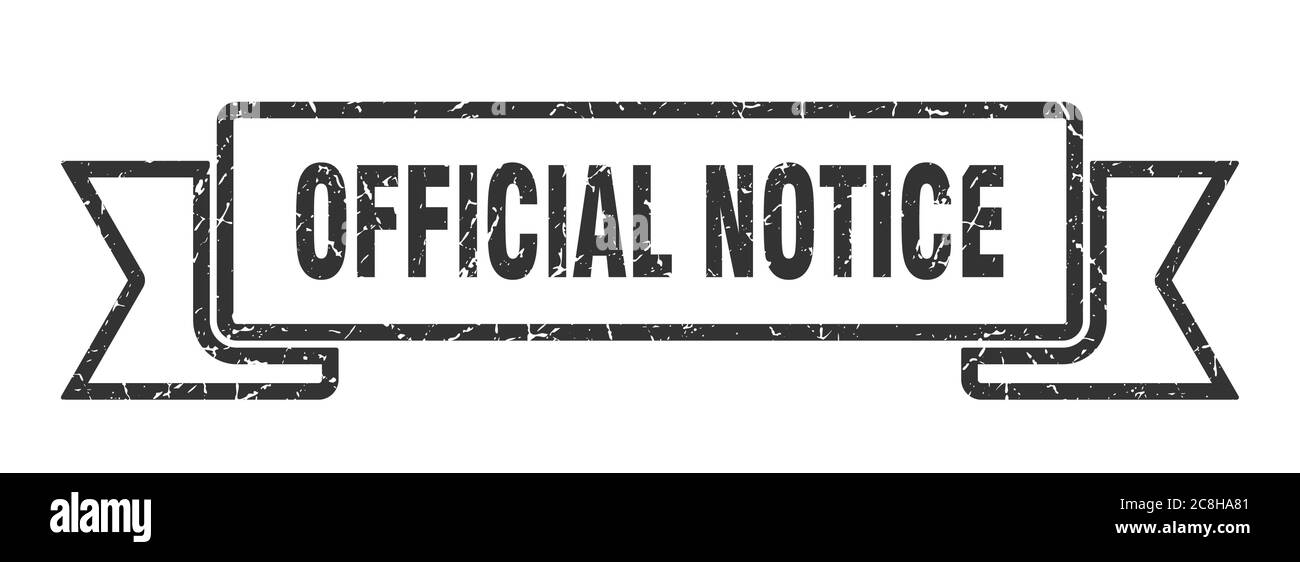official notice ribbon sign. official notice vintage retro band Stock ...