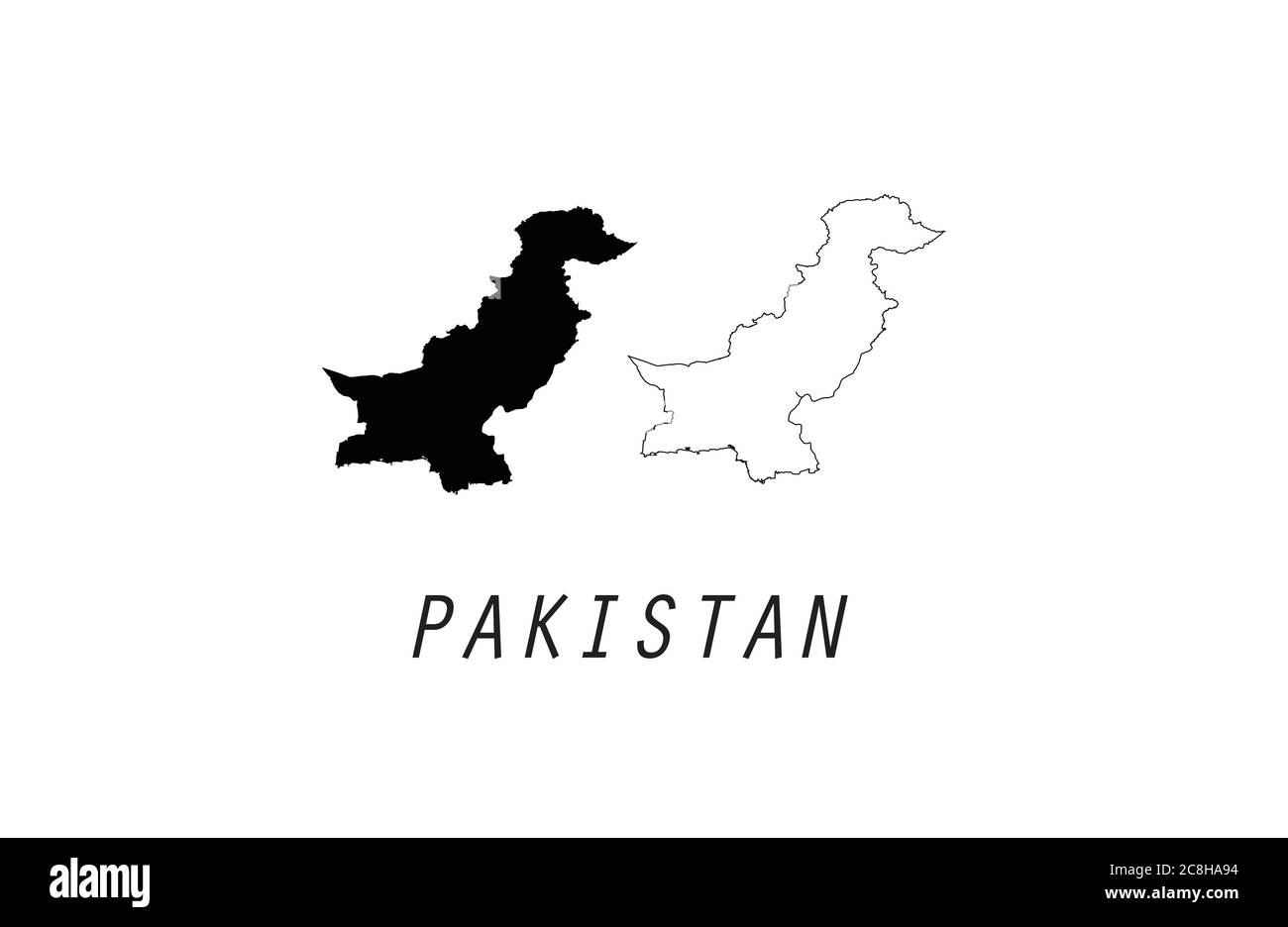 Pakistan country map Black and White Stock Photos & Images - Alamy