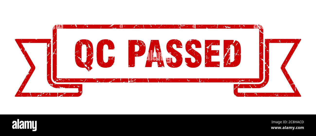 qc passed ribbon sign. qc passed vintage retro band Stock Vector Image ...