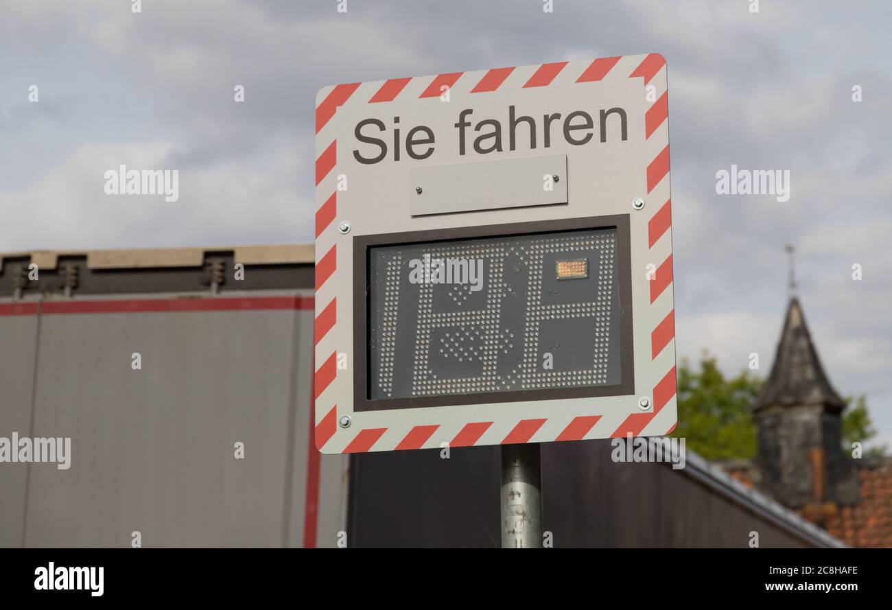 information sign which shows the car driver how fast you drive Stock ...